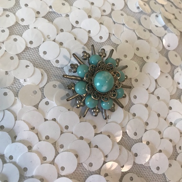 Unbranded | Jewelry | Vintage Starburst Turquoise Pin | Poshmark